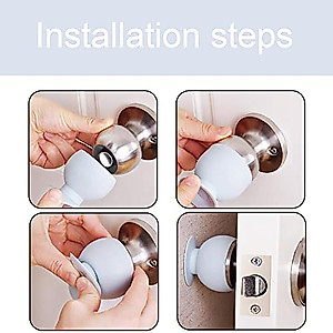 AiDuoWuYiP 2 Pcs Door Handle Protectors Soft Kids Safety Door Knobs Reusable Door Handle Covers for Hotel Bedroom Office Home Wall Protector