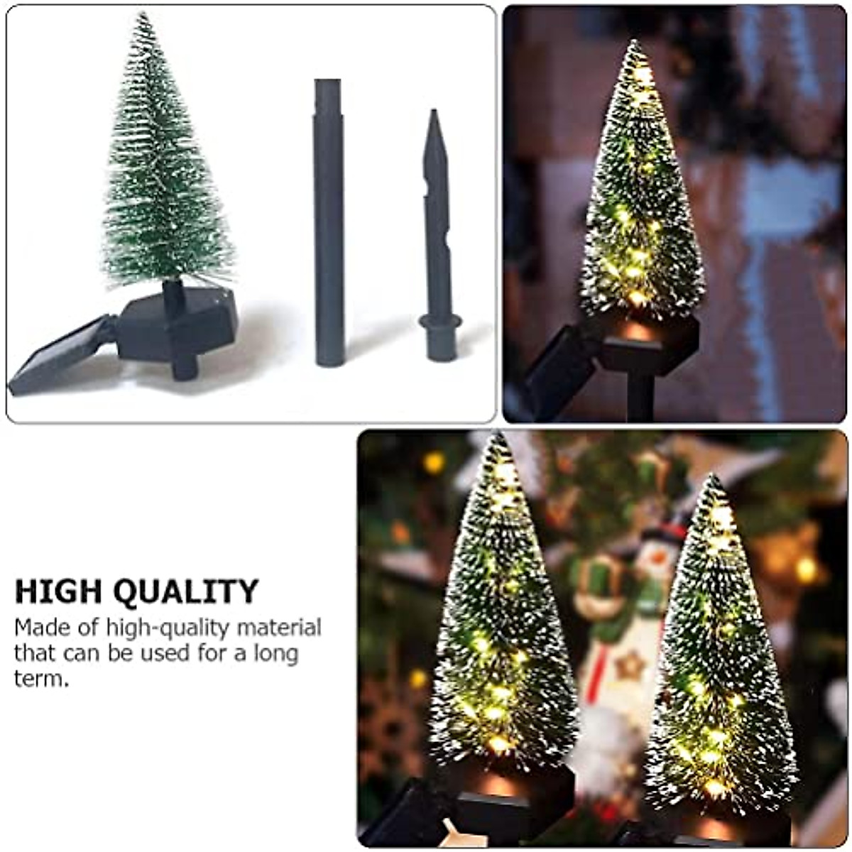 balacoo 2pcs Solar Christmas Tree Lamp Christmas Tree Garden Stake Christmas Solar Lights Outdoor Stakes Lights Landscape Pine Trees Lighting for Home Lawn Yard Patio Pathway Green