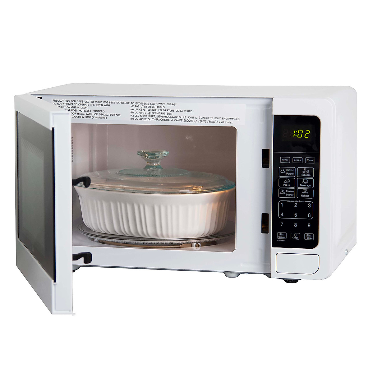 Avanti MT7V0W Microwave Oven 700-Watts Compact with 6 Pre Cooking Settings, Speed Defrost, Electronic Control Panel and Glass Turntable, White