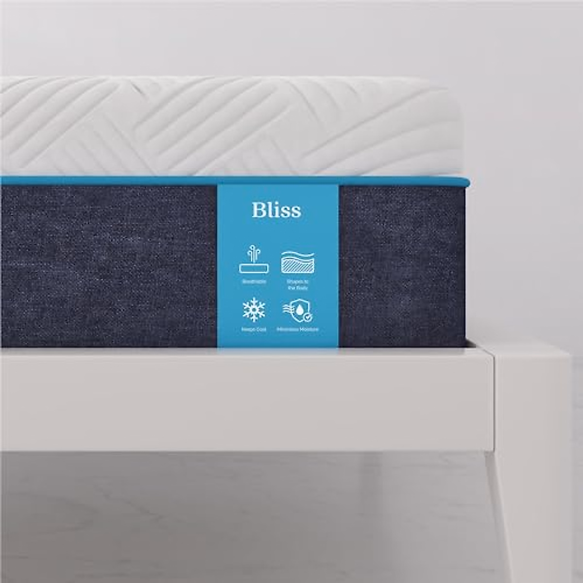 Signature Sleep Bliss 10 Inch Charcoal Cool Gel Memory Foam Mattress-in-a-Box, Medium, Certipur-US and Oeko-TEX, Full