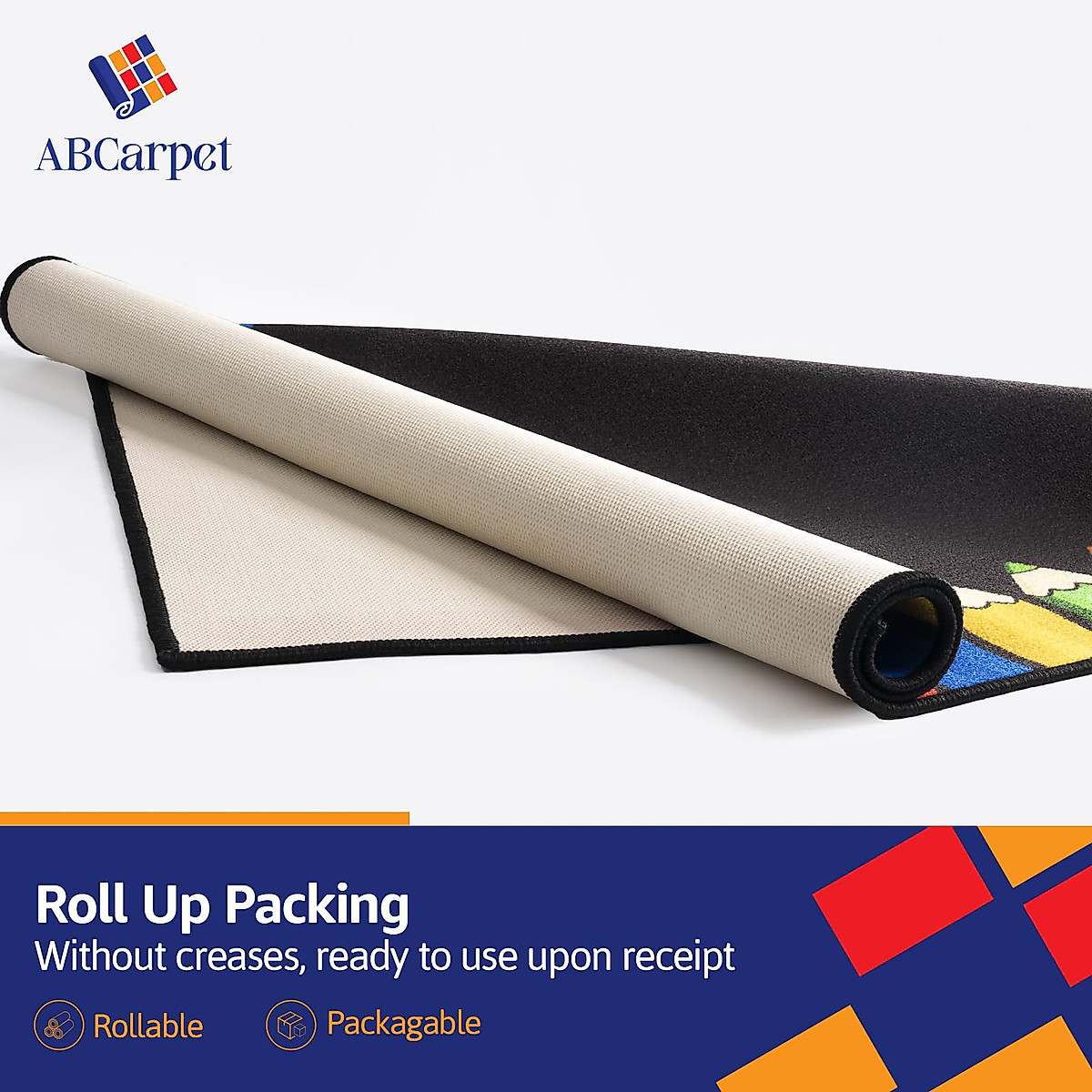 ABCarpet Kids Classroom Rug with Forest and Animals Large Area Rug for Kids Room, 13' x 7'5'' Play Mat for Children's Playroom or Bedroom, Non-Slip and Soft Education Kid's Play Carpet