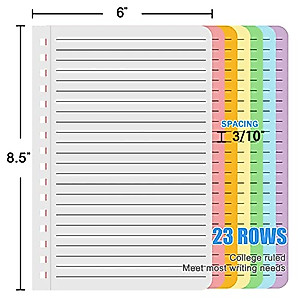 Alopuxi Spiral Notebook, Colored Lined College Ruled Paper, 105 Sheets/210 Pages, 6" x 8.5"