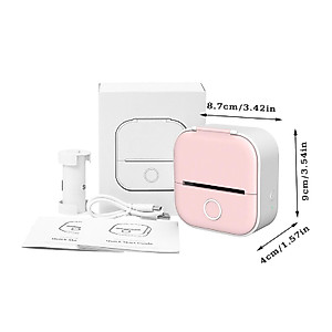 HEALT Sticker Printer- Portable Pocket Printer, Bluetooth Thermal Photo Printer Mini Thermal Printer for iPhone, DIY Journal, Memo, Sticker and Notes, Compatible with Tablets (Pink)