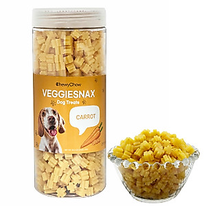 Veggiesnax for Premium Organic Vegan Dog Treats Natural Soft Chews Training Snacks Healthy Huge Container, 35.3 oz.(1kg) (35.3oz, Carrot)