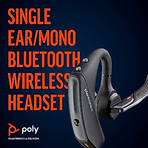 Plantronics - Voyager 5200 UC (Poly) - Bluetooth Single-Ear (Monaural) Headset - Compatible to connect to your PC and/or Mac - Works with Teams, Zoom & more - Noise Canceling