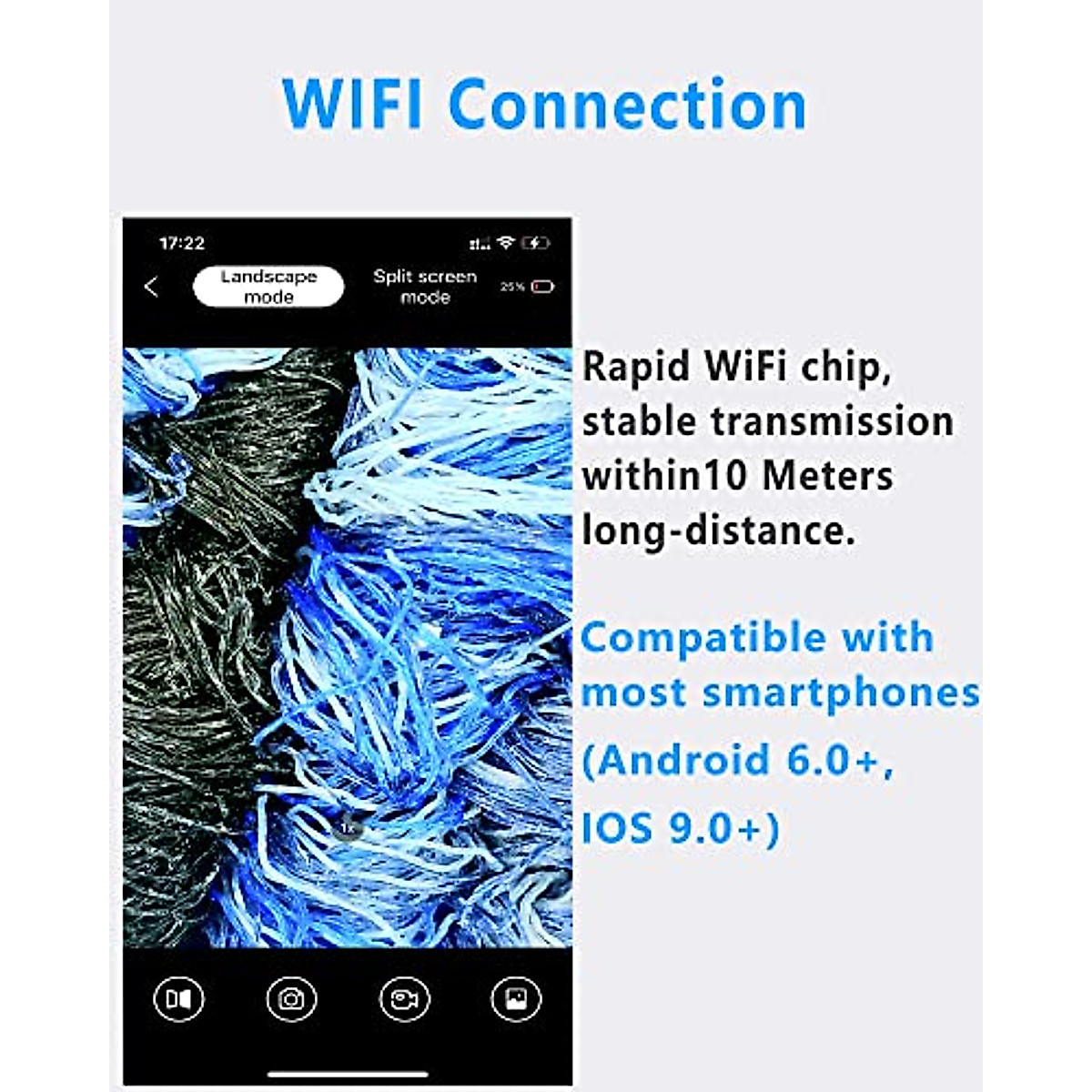 Wireless USB Digital Microscope, Handheld HD Fixed Focus Magnifier, Pocket Microscopes with LED Lights, 50x-1000x Magnification Inspection Camera Compatible with IOS Android Phone, MacBook, Windows PC