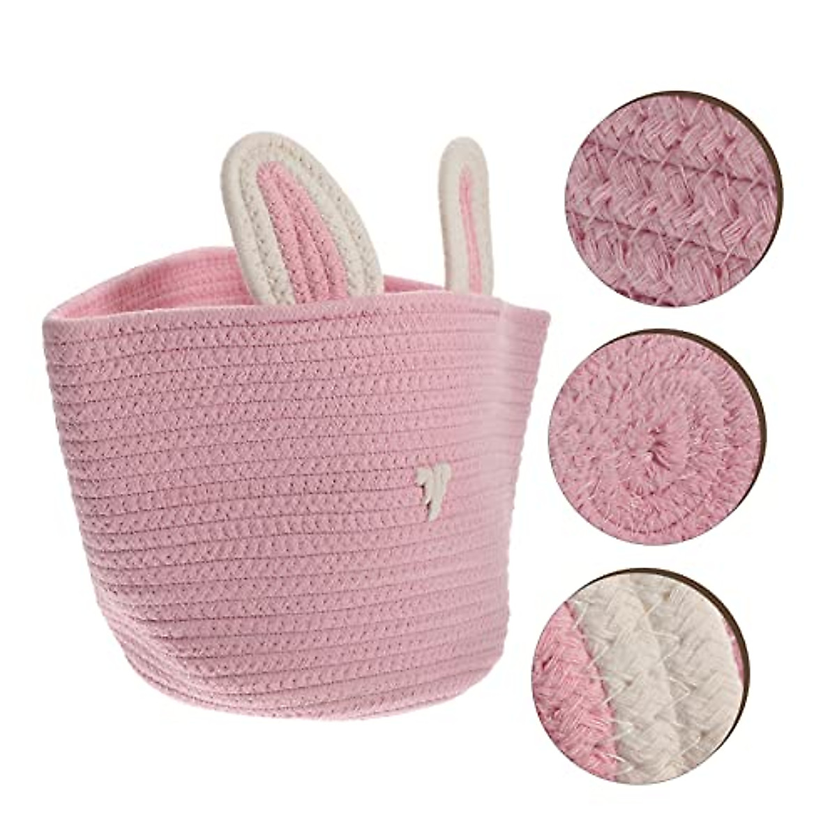 Cabilock Boho Home Decor Home Decor 3pcs Rope Rabbit Basket Snacks for Nordic Storage Basket Cotton Rope Pink Boho Decor Woven Basket