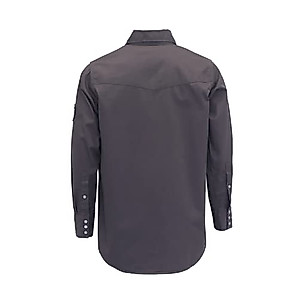 BOCOMAL FR Shirts Flame Resistant Shirts Fire Retardant Welding Shirts Snaps Fastener NFPA2112 7.5oz Gray Men's Welder Shirt
