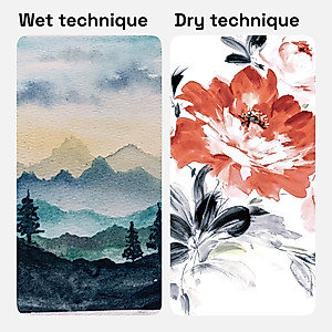 ARTISTRO Watercolor Paint Set, 48 Vivid Colors in Portable Box, Including Metallic and Fluorescent Colors. Perfect Travel Watercolor Set for Artists, Amateur Hobbyists and Painting Lovers