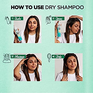 Garnier Fructis Deep Cleansing Invisible Dry Shampoo, Powered by Rice Starch and Clay to Instantly Refresh Hair, No Visible Residues, Aloe Clean, 4.4 oz, 2 Count