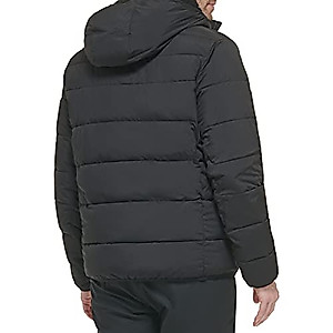 Calvin Klein Men's Hooded Stretch Jacket, Ebony, Medium
