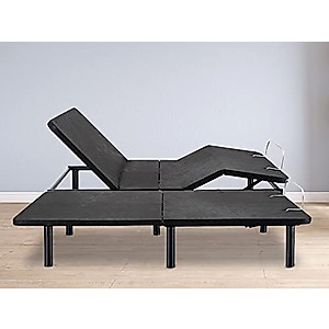 Split King Adjustable Base King Size 15" Split King Adjustable Bed Frame with Remote Base de Cama King Size Adjustable Bed Frame Black King Size Bed with 7 Positions Foldable Electric Adjustable Beds