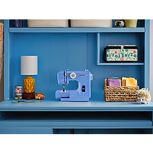SINGER M1000 Lightweight & Portable Sewing Machine With 32 Stitch Applications, LED Light & Top drop-in bobbin for Hems | Great for Mending - Blue