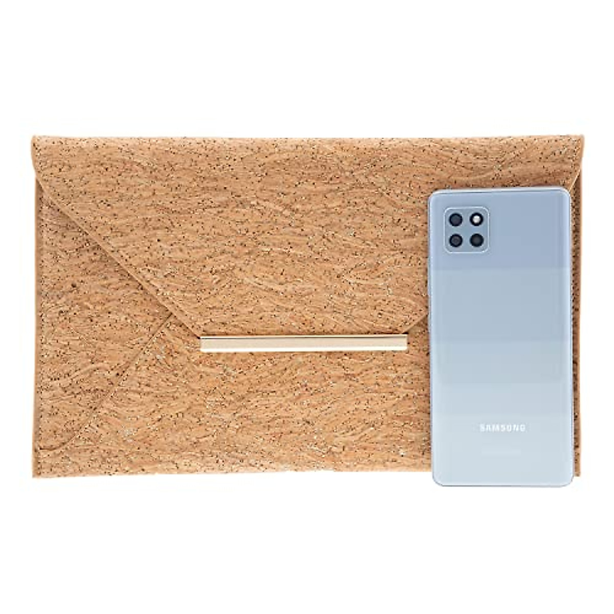 JNB Cork Flat Envelope Clutch,Gold32