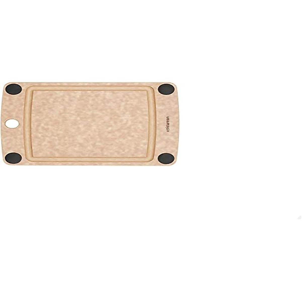 Epicurean All-In-One Cutting Board with Non-Slip Feet and Juice Groove, 10" × 7", Natural/Black