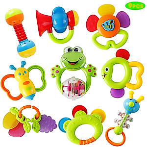 Baby Teething Toys Rattle Set Baby Remote Control Toy Game Control Teether for Infant Toddler 0-12 Months, Newborn Birthday and Baby Shower Gifts for Boys and Girls
