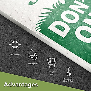 2 PC No Parking on Grass Sign - 8x12 Coroplast Double Sided Keep Off Grass Sign - Please No Parking Signs - Stay Off Grass Signs for Yard