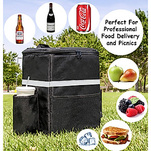 FRESHIE Insulated Food Delivery Backpack with Cup Holders / Drink Carriers Premium, For Drivers Of Door Dash, Postmates, Grub Hub, Pizza Bag, Grocery, Beverage, Commercial Quality (Backpack)