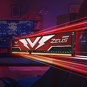 TEAMGROUP T-Force Zeus DDR4 32GB Kit (2 x 16GB) 3200MHz (PC4 25600) CL16 Desktop Gaming RAM Memory Module - TTZD432G3200HC16FDC01
