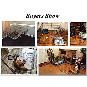 PEEKABOO Dog Pen Pet Playpen Dog Fence Indoor Foldable Metal Wire Exercise Puppy Play Yard Pet Enclosure Outdoor 8 Panels 24 Inch (Only Black playpen)