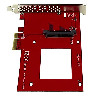 StarTech.com U.2 to PCIe Adapter - x4 PCIe - For 2.5" U.2 NVMe SSD - SFF-8639 PCIe Adapter - U.2 SSD - PCIe SSD - U.2 drive , TAA (PEX4SFF8639)