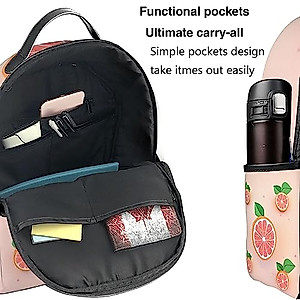 BAFAFA cute grapefruit Printed Travel Backpack Business Work Bag Computer Bag Outdoor Sports Rucksack
