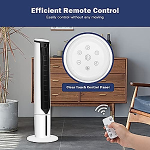 COSTWAY Evaporative Cooler, Include Remote Control, 4 Ice Packs, Portable Bladeless Swamp Cooler with 3 Modes, 3 Speeds, 9H Timer, LED Display, Evaporative Air Cooler for Room Indoor Use Bedroom