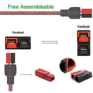 SolarEnz Solar Panel Cable Connector Anderson Adapter Power Pole Adapter Connector Solar Connector，10AWG Compatible with Anderson PowerPole Solar Panel for Solar Generator Power Station