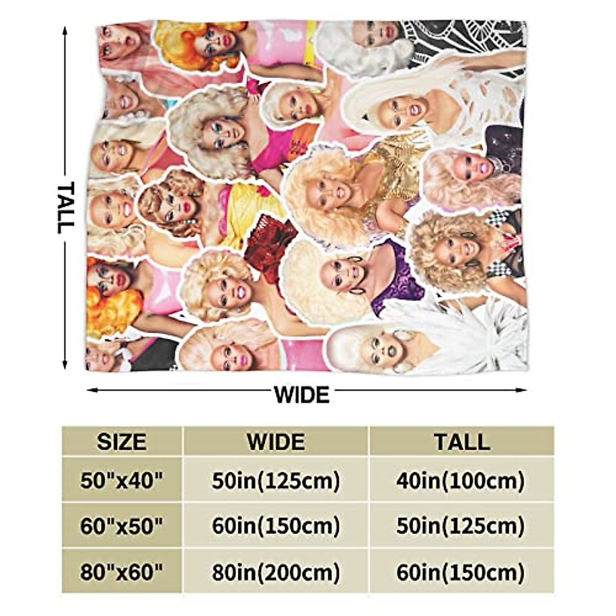 Blanket RuPaul Drag Race Soft and Comfortable Warm Fleece Blanket for Sofa,Office Bed car Camp Couch Cozy Plush Throw Blankets Beach Blankets