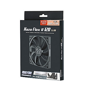 Scythe Kaze Flex II 120 Slim PWN Premium Slim PC Fan,120mm x 15mm, Fluid Dynamic Bearing, 4-Pin Connector (Kaze Flex II Slim, 1500RPM)