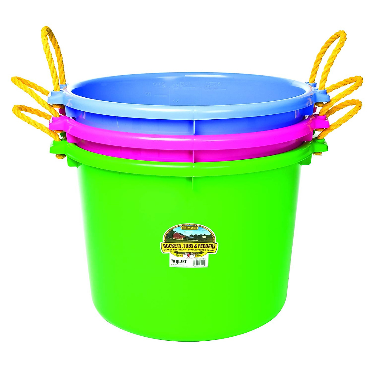 Little Giant Plastic Muck Tub (Black) Durable & Versatile Utility Bucket with Handles (40 Quart) (Item No. PSB40BLACK)