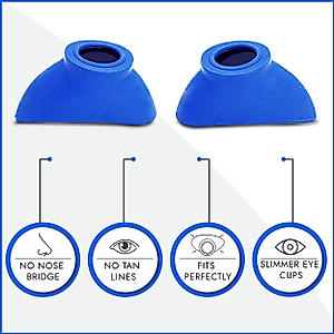 Super Sunnies Slim Flex UV Eye Protection, FDA Compliant Individual Tanning Goggles Eyeshields (Blue)…