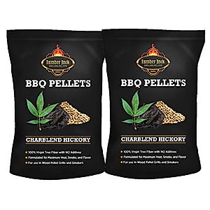 Lumber Jack Char Hickory BBQ Grilling Pellets - 40 Pounds (2 x 20lb Bags)