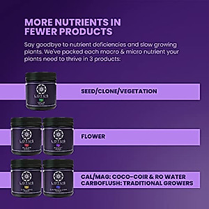 Lotus Nutrients Carboflush Pro Series, All Natural Premium Powdered Plant Nutrients for Flushing Indoor and Outdoor Gardens Made for Hydroponic, Coco Coir, and Soil (9oz.)