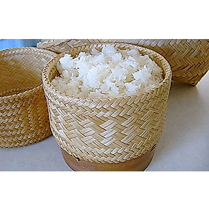 Thailand Sticky Rice Bamboo Basket Handmade Size 7"x 7.5"