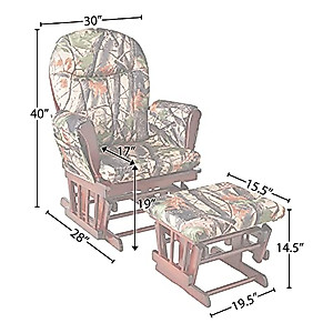 Artiva USA Wood Glider Chair and Ottoman Mircofiber Cushion Set