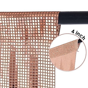 Sugargirl Rose Gold Sequin Backdrop Curtain 2 Panels 2FTx8FT Glitter Disco Party Background Drapes Mirror Foil Backdrop for Wedding Birthday Wall Decor