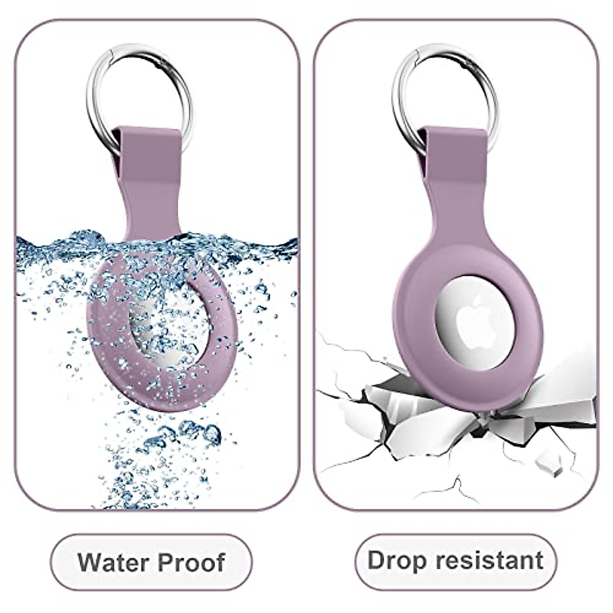 4 Pack AirTag Holder / AirTag Case / AirTag Keychain Ring - Premium Silicone Waterproof Shockproof Anti-Scratch Case for Apple AirTag Item Finder for Pet Cat Dog Keys Bag Backpack Luggage (4 Pack A)