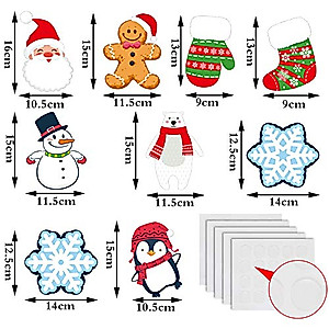 45 Pieces Mini Winter Cutouts for Classroom Snowflake Snowman Santa Gingerbread Christmas Cutouts with 100 Pieces Adhesive Glue Point Dots Winter Bulletin Board Classroom for Toddler Kids Preschool