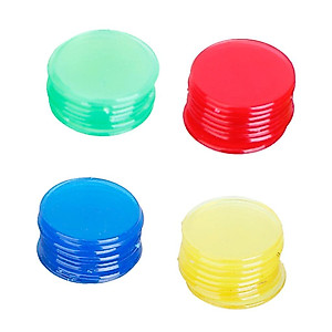 Tiuimk Set of 100 Reusable Plastic Bingo Chips in 4 Colors - 2cm Diameter for Bingo Cards