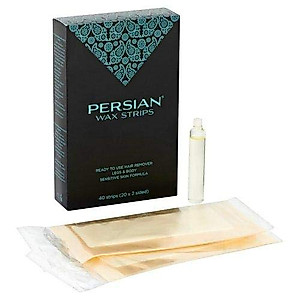Persian Legs & Body Wax Strips (40 strips), Hair Removal Waxing Strips for Legs, Body, Bikini, Arms, Underarms with After care Oil, Pack of 1 (CSB)
