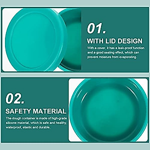 CALLARON Dough Bowl Proofing Boxes Dough Proofing Trays with Lid 700ml Silicone Box Container Pizza Dough Boxes Bread Dough Container Food Storage Box Container for Home Kitchen Green Veggie Tray