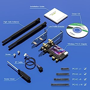 PCIE WiFi 6 Card AX1800M Bluetooth 5.2 Adapter for Desktop PC, EDUP LOVE 2.4GHz/5.8GHz Dual Band Wireless PCI Express Internal Network Card Support Windows 10/11 64-bit