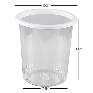 Morcte 4-Pack Acrylic Clear Round Wastebasket, 2.6 Gallon Plastic Small Trash Can for Bathroom, Home, Office
