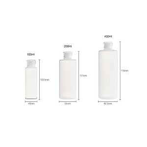UPSTORE 2PCS Empty Refillable Plastic Clear Soft Tube Squeeze Bottle Jars With Flip Cover Cosmetic Makeup Packing Storage Holder Containers for Toner Lotion Shower Gel Cleaser Shampoo (200ml/6.8oz)