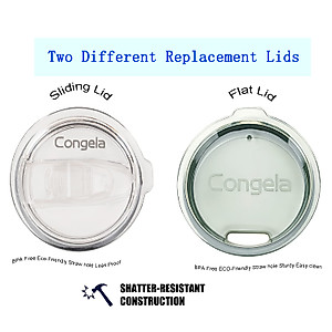 Congela stainless steel insulated coffee mug with 2 lids and big handle, tea cups with replacement lids, travel coffee mug tumbler for camping(18OZ Navy)