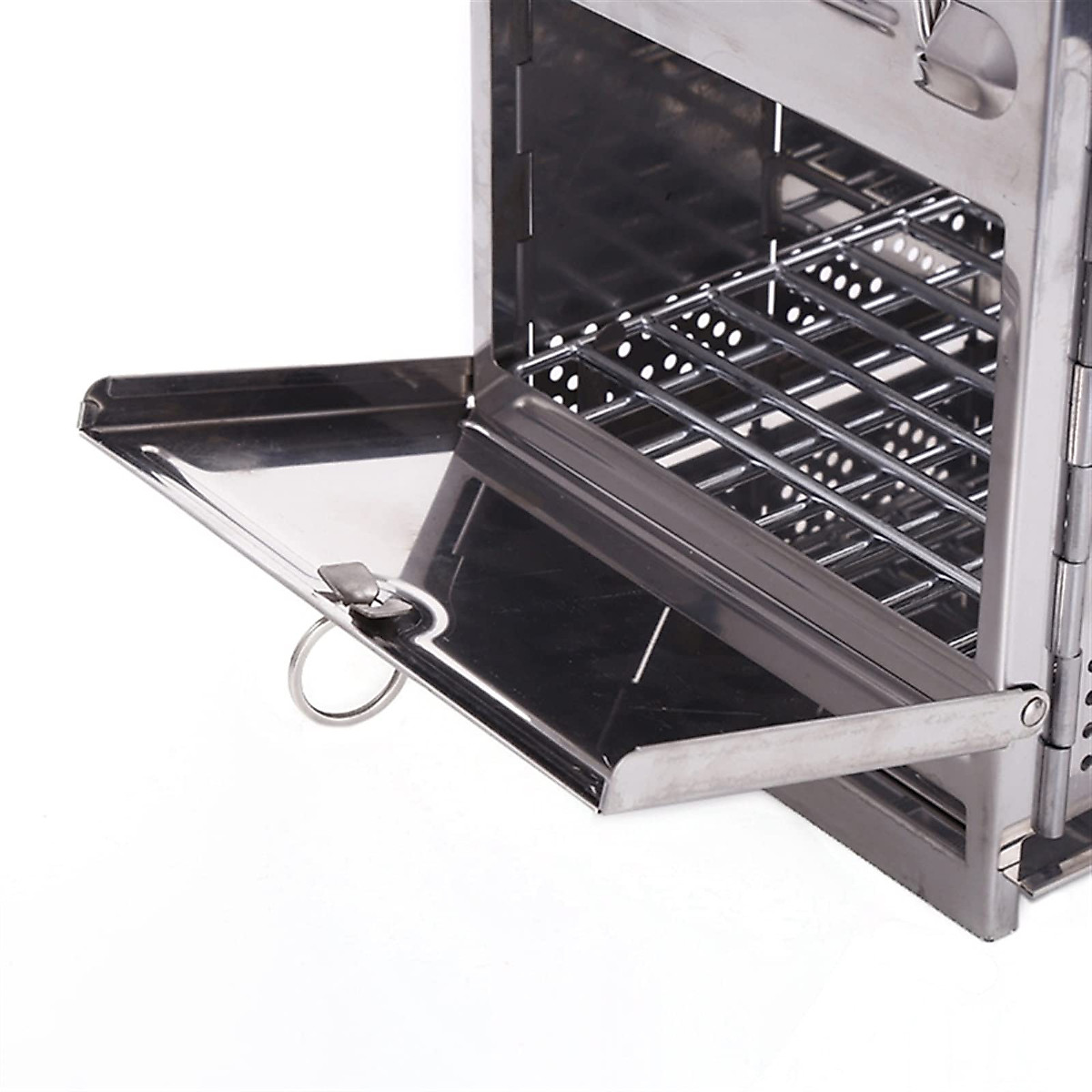 TBMAKE Grills Portable Charcoal Heating Grill Outdoor BBQ Wood Stove Foldable Stainless Steel Grill