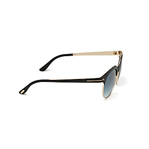 Tom Ford Oval Sunglasses TF438 Angela 05P Matte Black/Gold FT0438