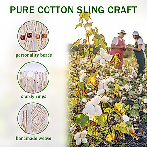 IGaiety Macrame Plant Hanger,7 Pack Plant Hanger Indoor Hanging Macrame Planters with 7Pcs Ceiling and S Hooks-Handmade Macromay Plant Hanger Outdoor Macrame Plant Holder for Boho Home Decor