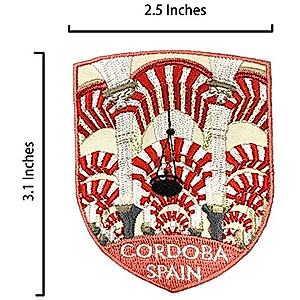 A-ONE Belleville Castle Palma Cathedral Mallorca Spain 3D Poly Refrigerator Sticker Magnet 1PC+Catedral de Córdoba Badge Patch 1PC, Holiday Fridge Magnet, Marine Patch for Clothes Dresses C214+253